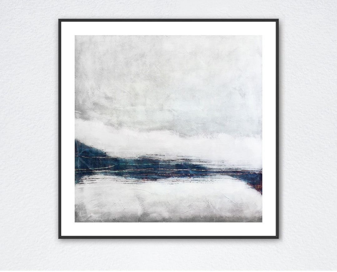 Abstract Square Art Print, Watercolor Painting, Limited Edition, Gray ...