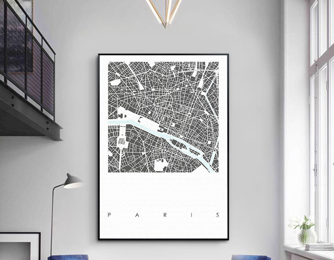Custom City Map, Map of Pairs Poster, Scandinavian Print, Printable Art ...
