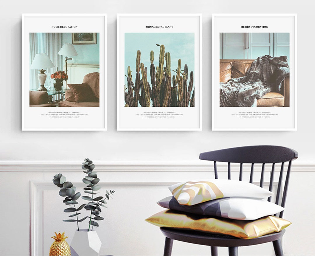 3 Set Wall Art, Digital Printable, Home Decoration, Ornamental Plant ...