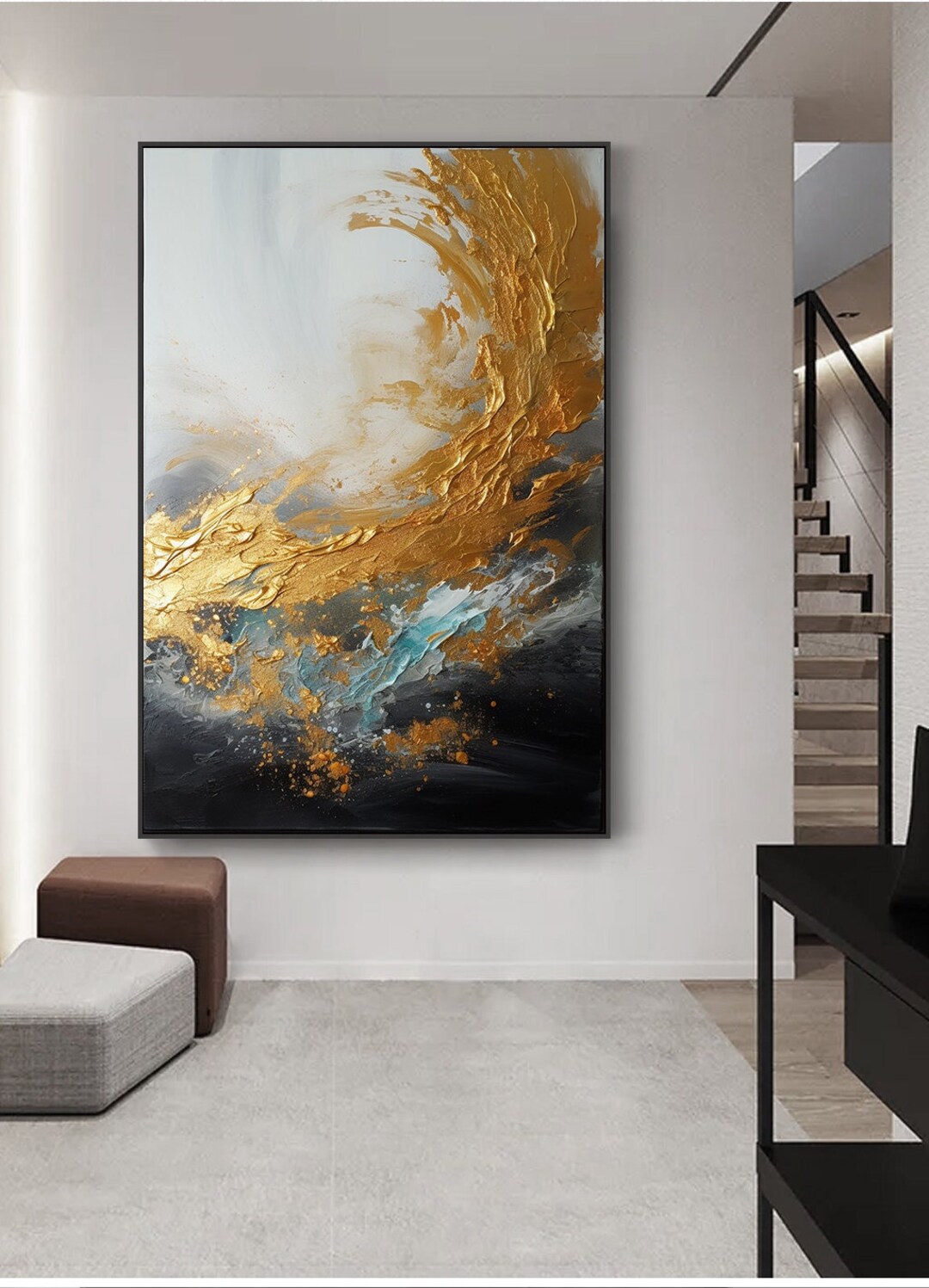 Chic Wall Art Set: Grey Background, Elegant Living Room Decor - Etsy