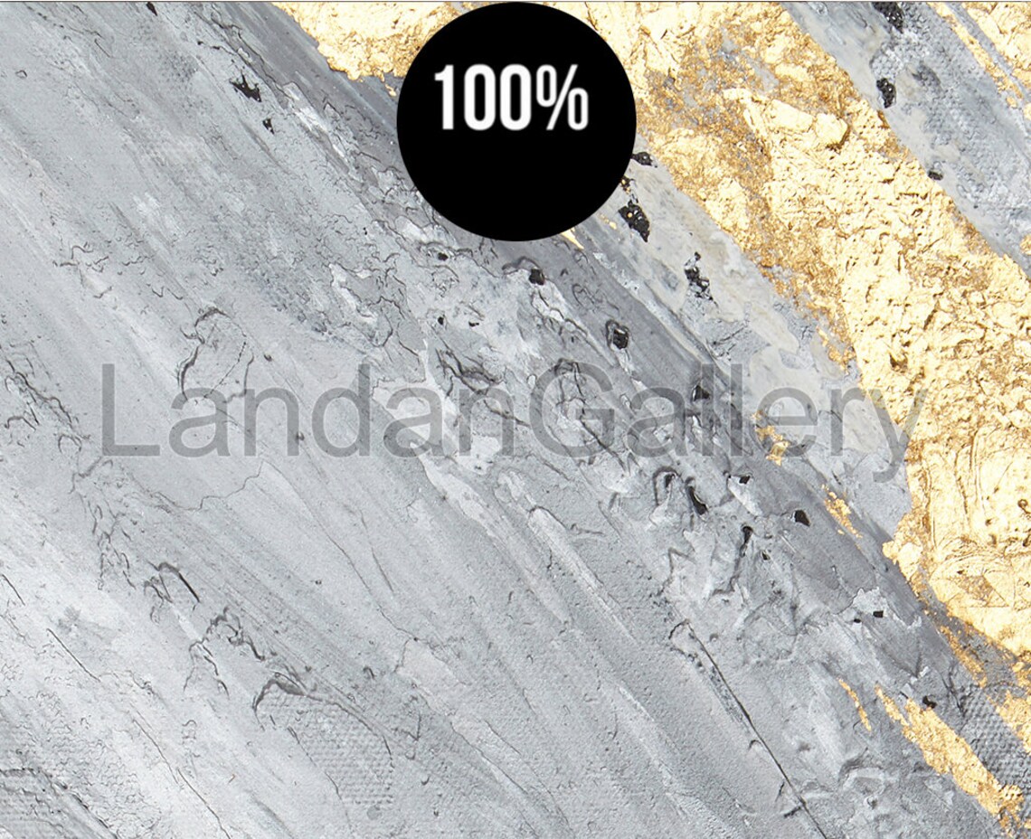 Gold Foil Oil Painting Abstract Golden Grey Colors Oil - Etsy