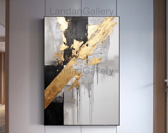 Digital Printable Black and Gold Paint on Canvas in the - Etsy