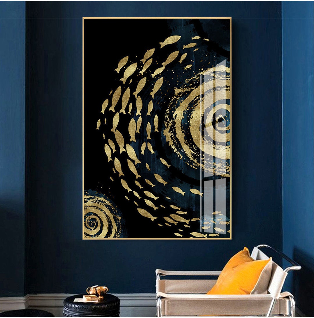 Luxury Gold Foil Series, Abstract Gold Print Painting Luxury Wall Art ...
