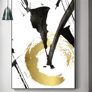 Abstract Gold Foil Print, Black and Gold, Modern Wall Art Printable ...