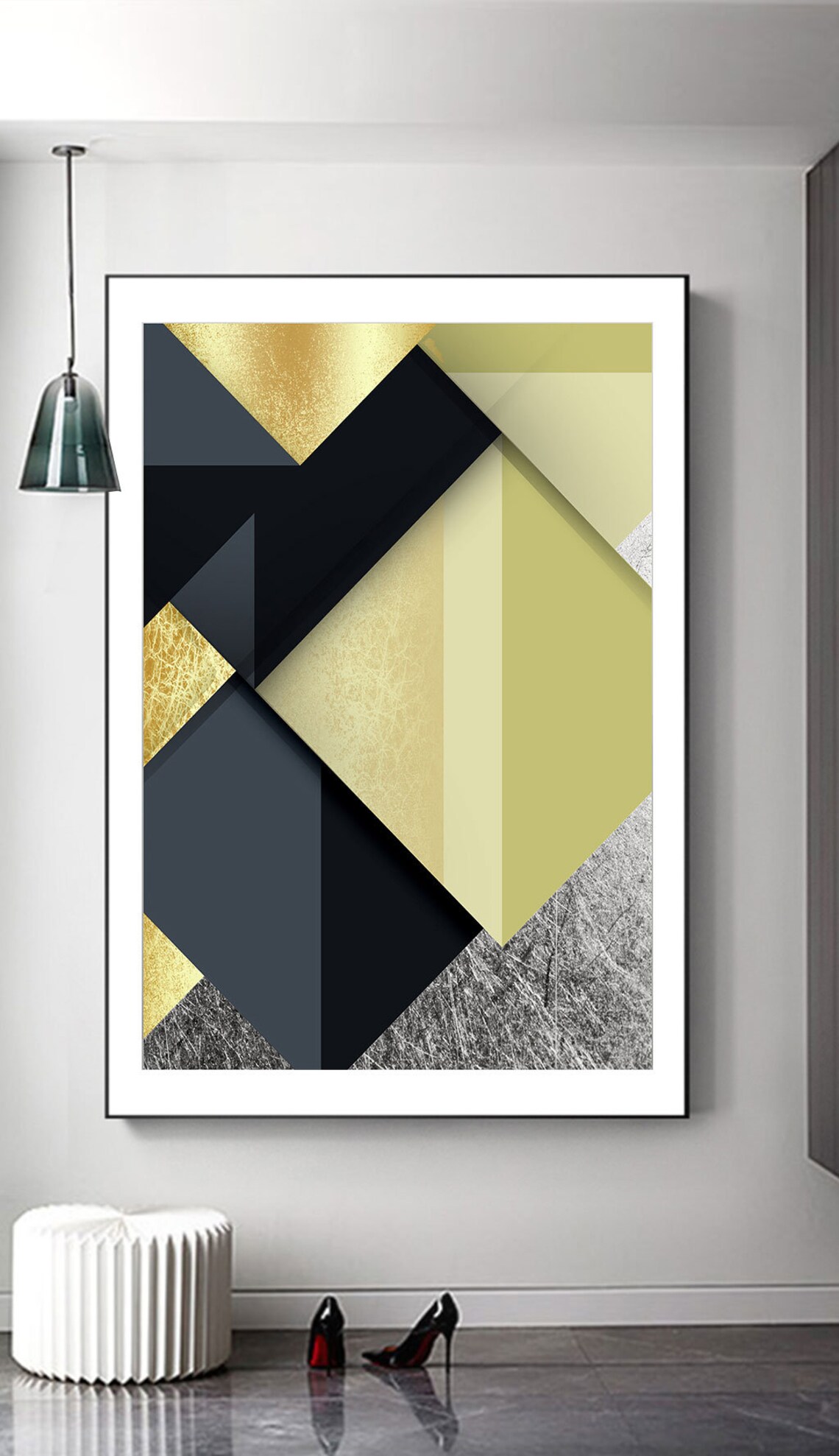 Geometric Art Print Printable Wall Art Triangles Print | Etsy