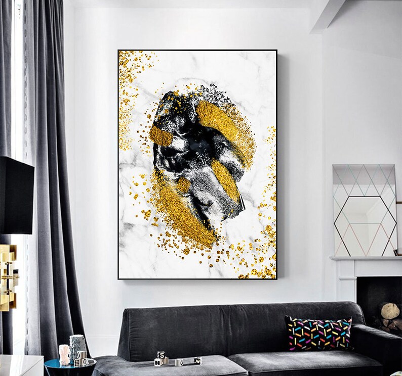 Gold Art Trendy Color With Golden Paint and Sequins. Very - Etsy