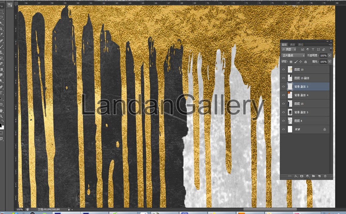 Black and White Abstract Art & Wall Decor Vertical Split - Etsy