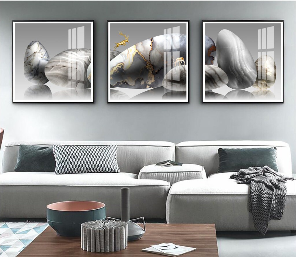 Black White Horizontal Long Artwork, Shiliayunzhuan, Elk and Blocks ...