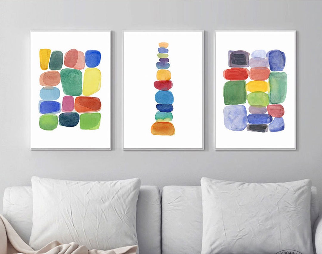 Set of 3 of Block Shapes, Minimal Print,digital Download, Minimalist ...