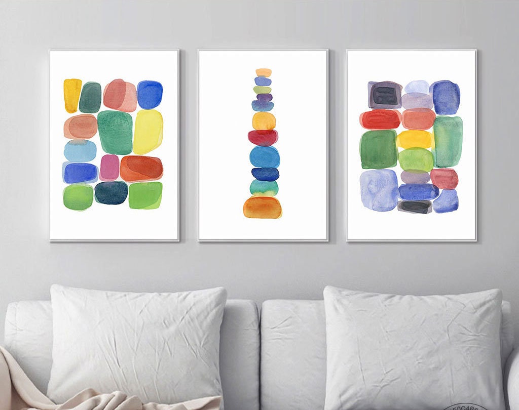Set of 3 of Block Shapes Minimal Printdigital Download - Etsy