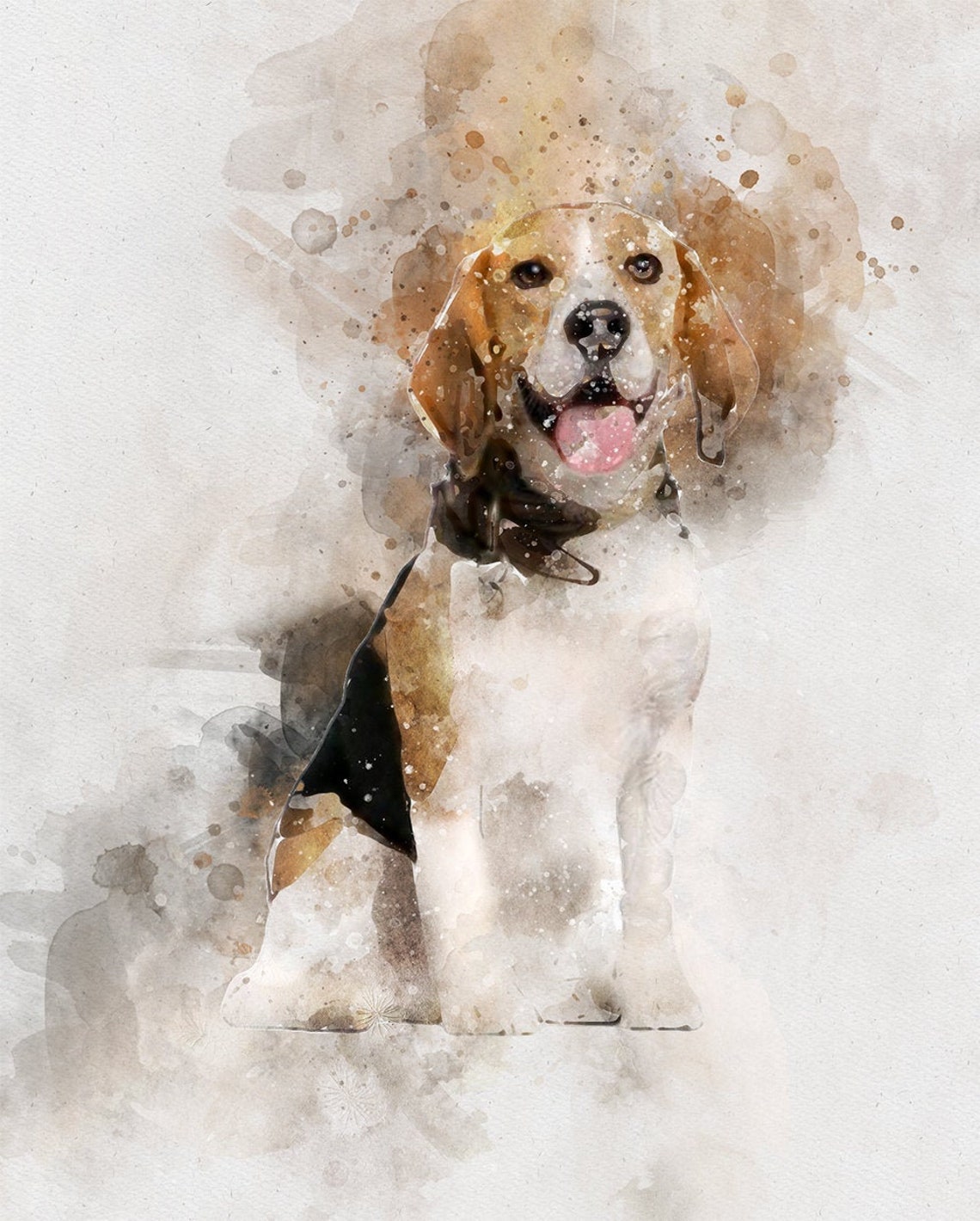 Custom Watercolor Splash Painting for Pet Personalized Pet - Etsy