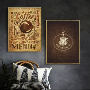 3 Sets of Coffee Shop Decor, Printable, Restaurant Series, Retro Coffee ...