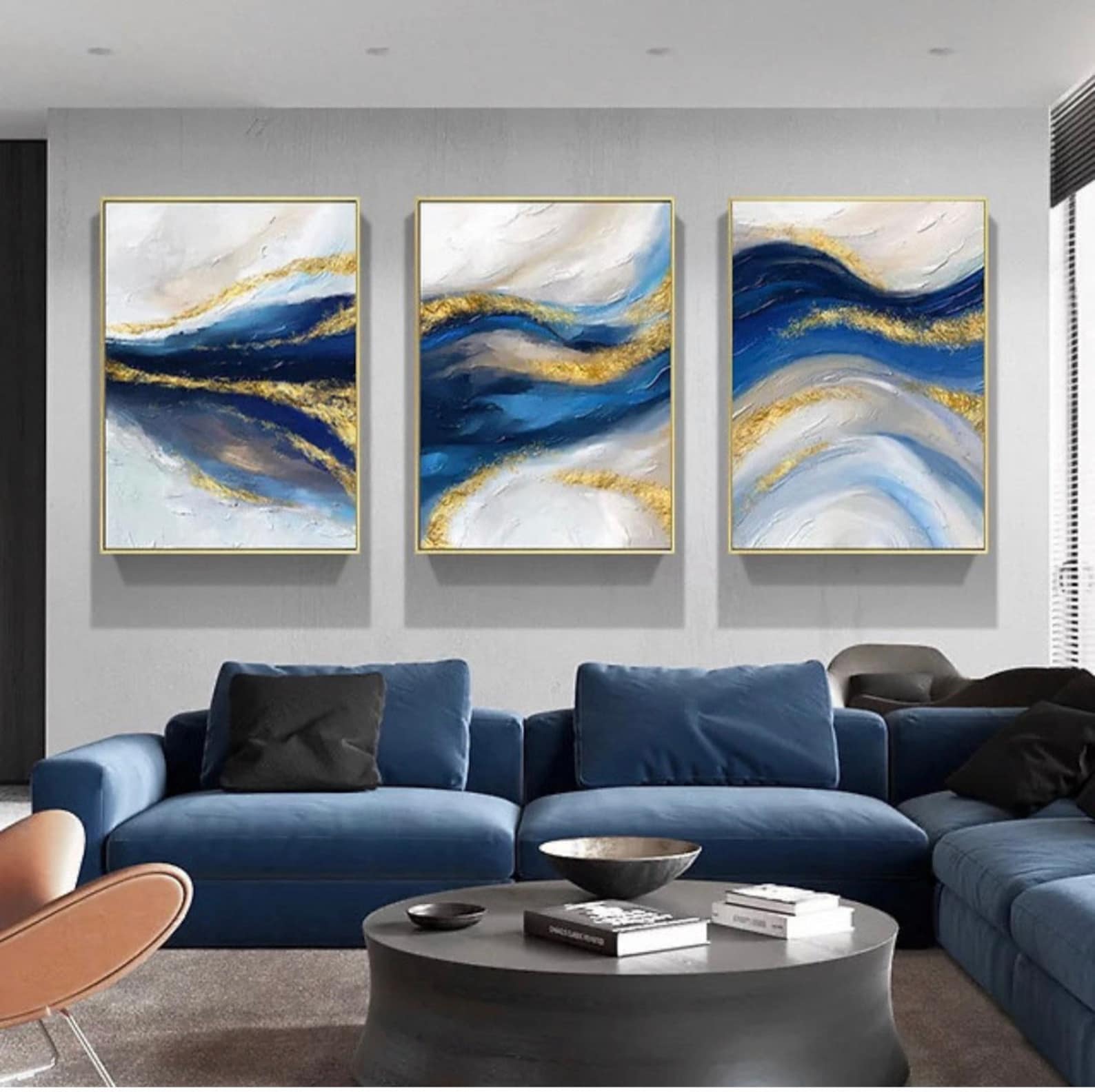 Set of 3 Living Room Wall Art Printable, 3 Panel Wall Art Poster ...