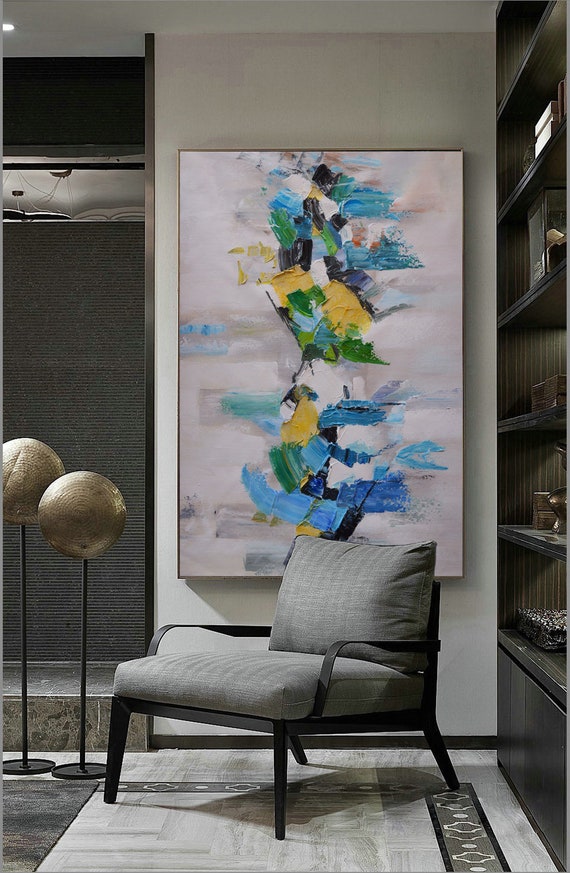 Abstract Extra Large Colorful Vertical Modern Artwork - Etsy