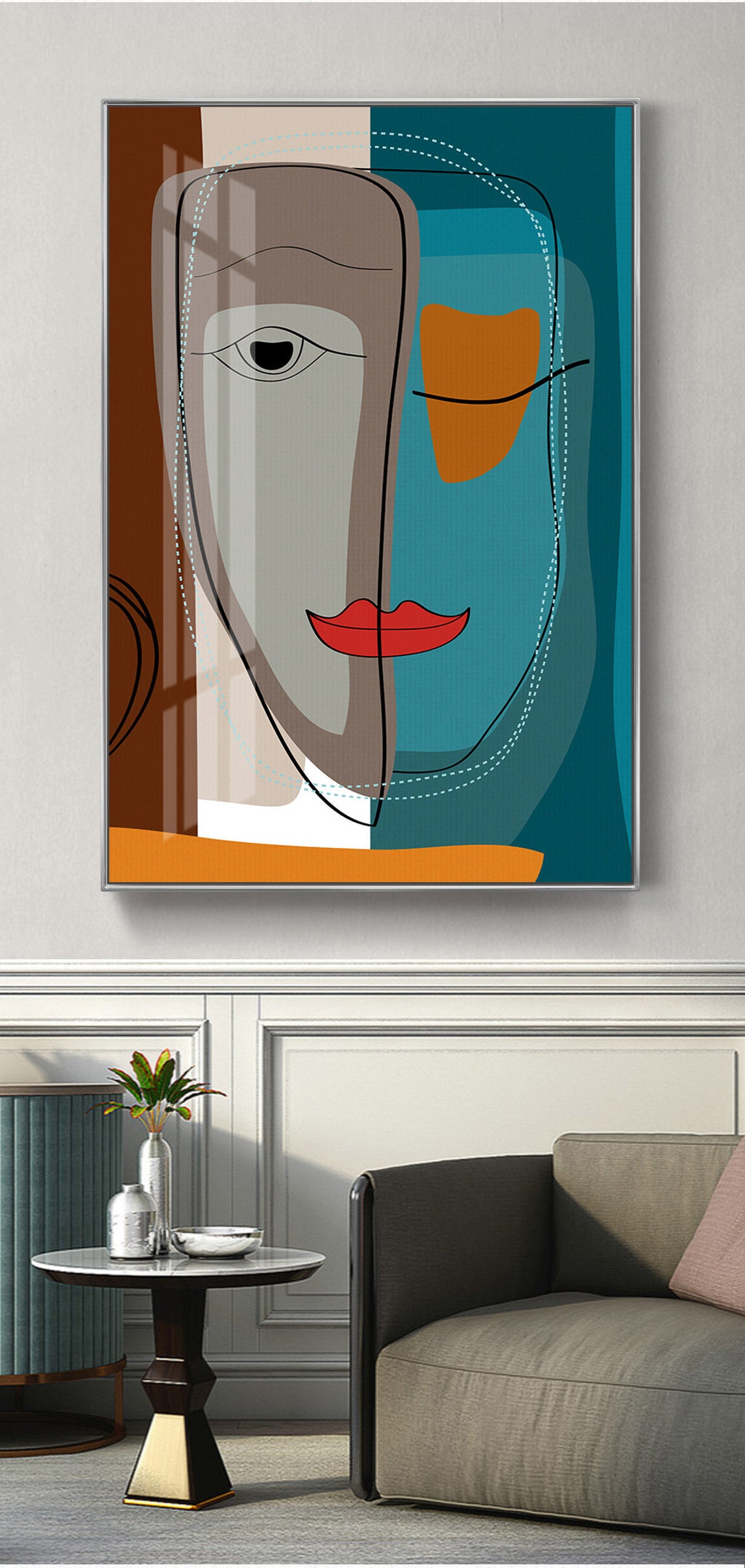 Abstract Painting, Pablo Picasso Style Woman Art Cubism Oil Painting ...