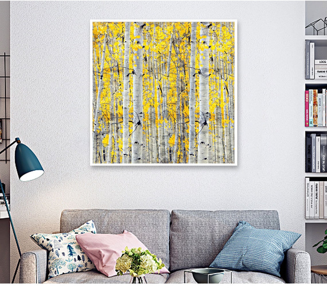 Birch Grove Print Birch Tree Art Print Downloadable Rustic | Etsy