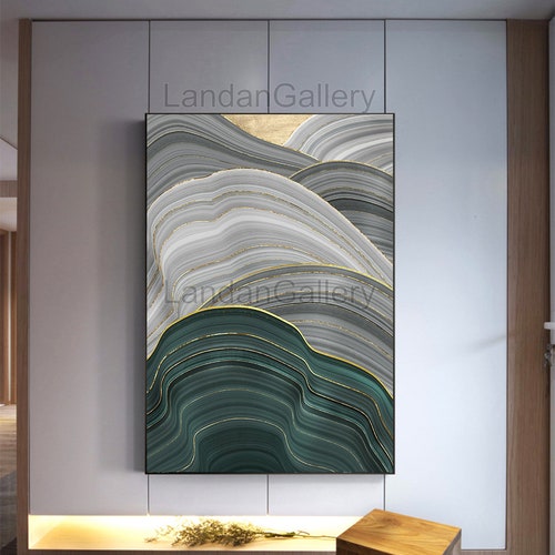 Green Gold Line Abstract Download Printable Luxury Home - Etsy