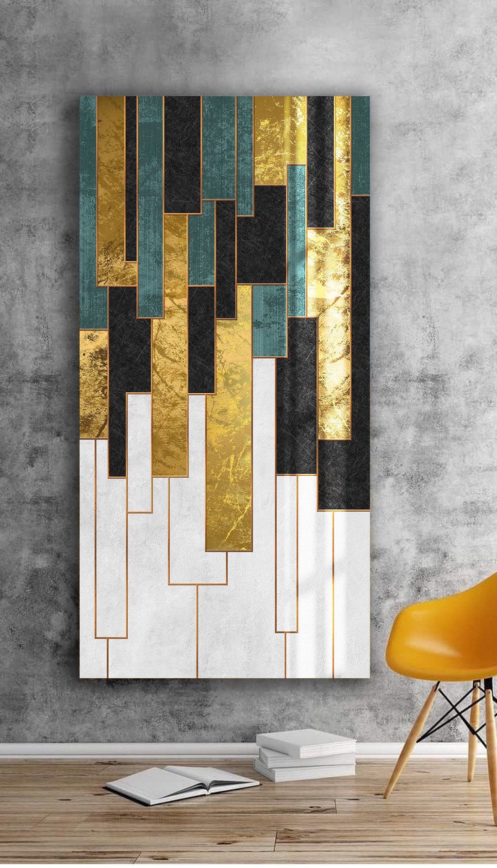 Luxury Gold Foil Series Original Modern Minimalist Geometric - Etsy Canada