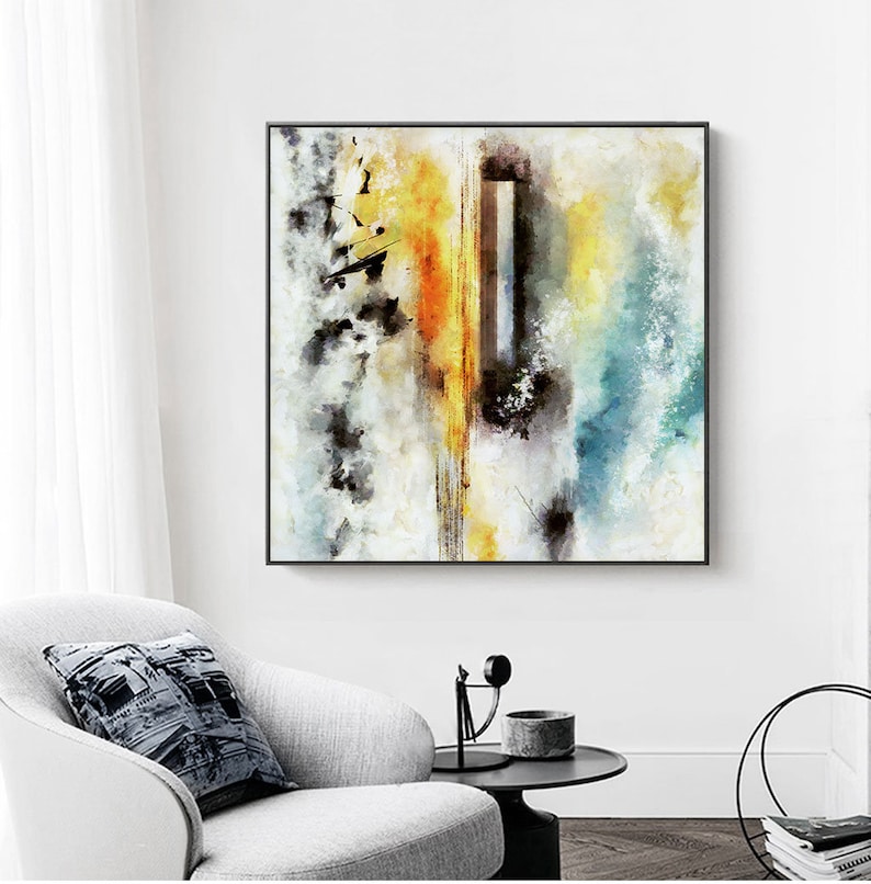 Abstract Splash Watercolor Painting Printable, Square Painting ...