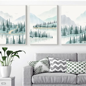 3 Sets of Landscape Printable, Forest Wall Art, Forest Print, Forest ...