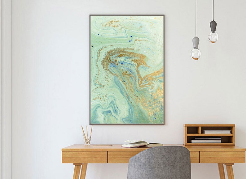 3 sets of Nordic abstract golden ripple art Print PRINTABLE | Etsy