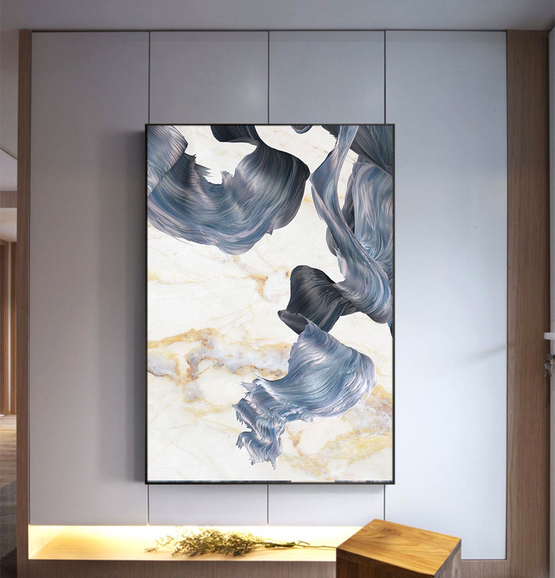 Abstract Marble Wall Art Printable, Golden Stripes, Grey and Gold Shape ...