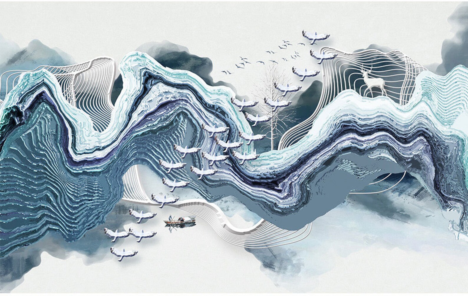 Abstract Ink Paint Print Instant Download Printable Colorful | Etsy