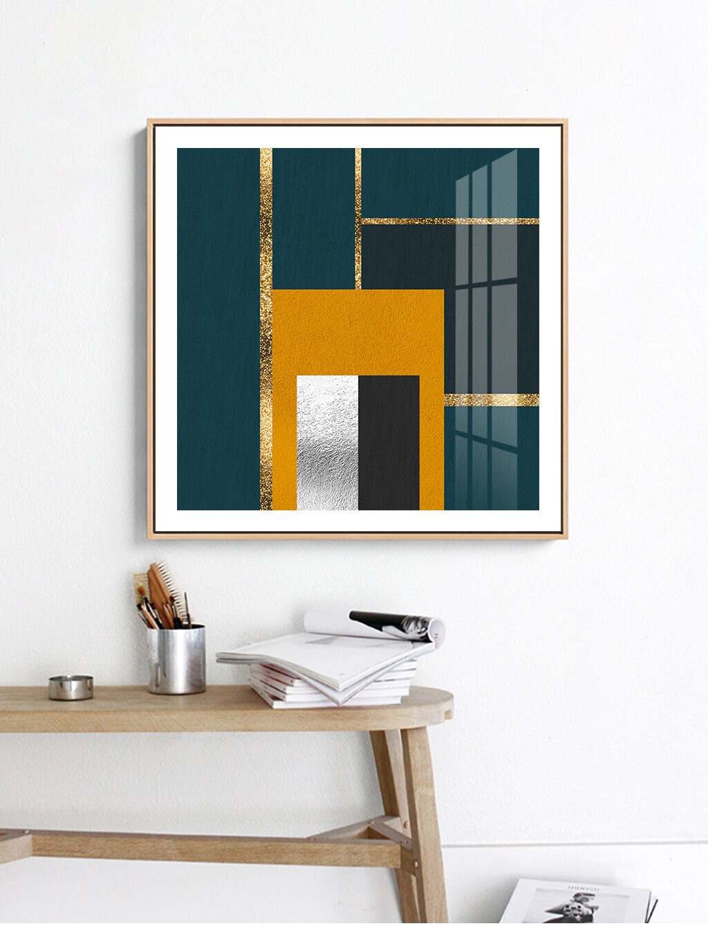 Mid Century Modern Print Abstract Geometric Wall Art | Etsy