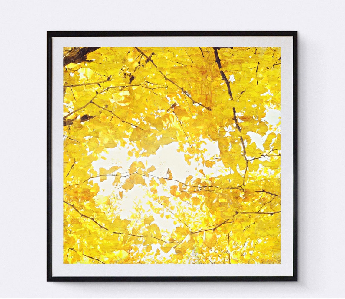 Original Yellow Ginkgo Print Corridor Oil Painting Ginkgo | Etsy
