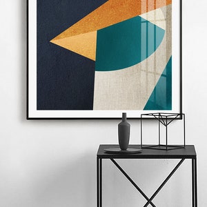Abstract Geometric Wall Art Printable, Square Background, Downloadable ...