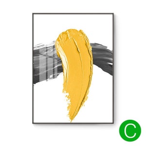 Printable Orange Gold Abstract Poster Yellow Gray Wall Print - Etsy