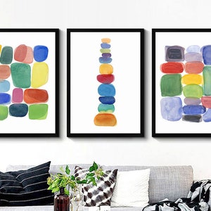 Set of 3 of Block Shapes, Minimal Print,digital Download, Minimalist ...