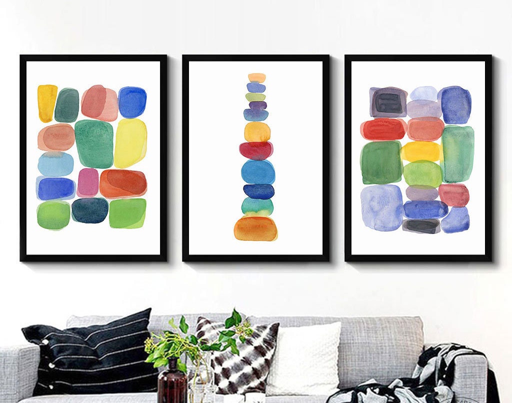 Set of 3 of Block Shapes Minimal Printdigital Download - Etsy