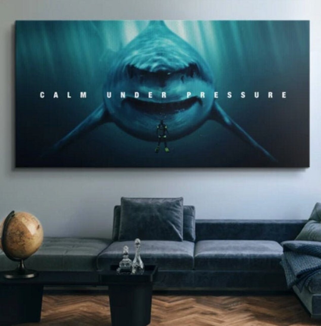 Calm Under Pressure, Great White Shark, Wall Art Printable, Poster - Etsy