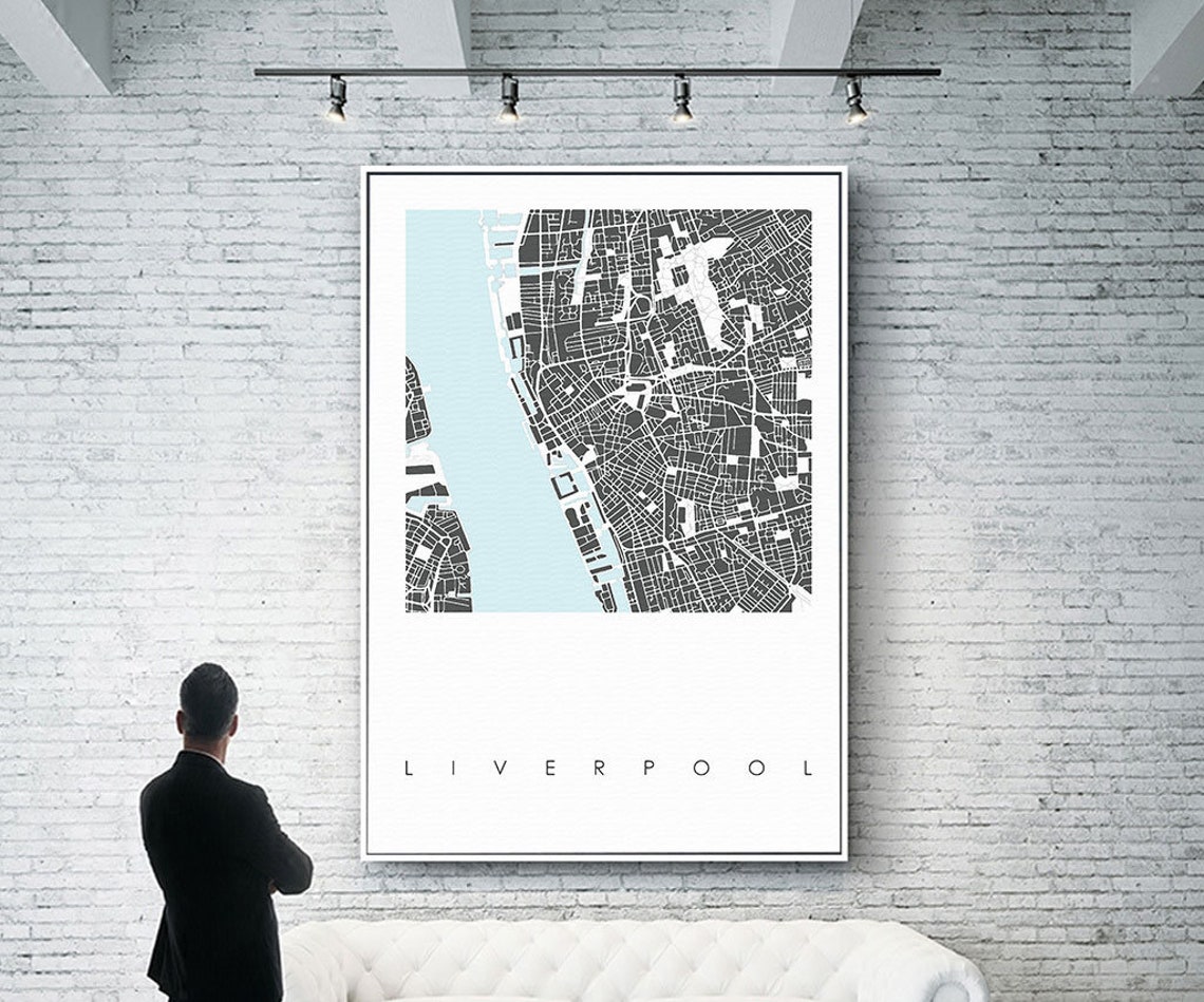 Custom city map Liverpool city street map printable City | Etsy