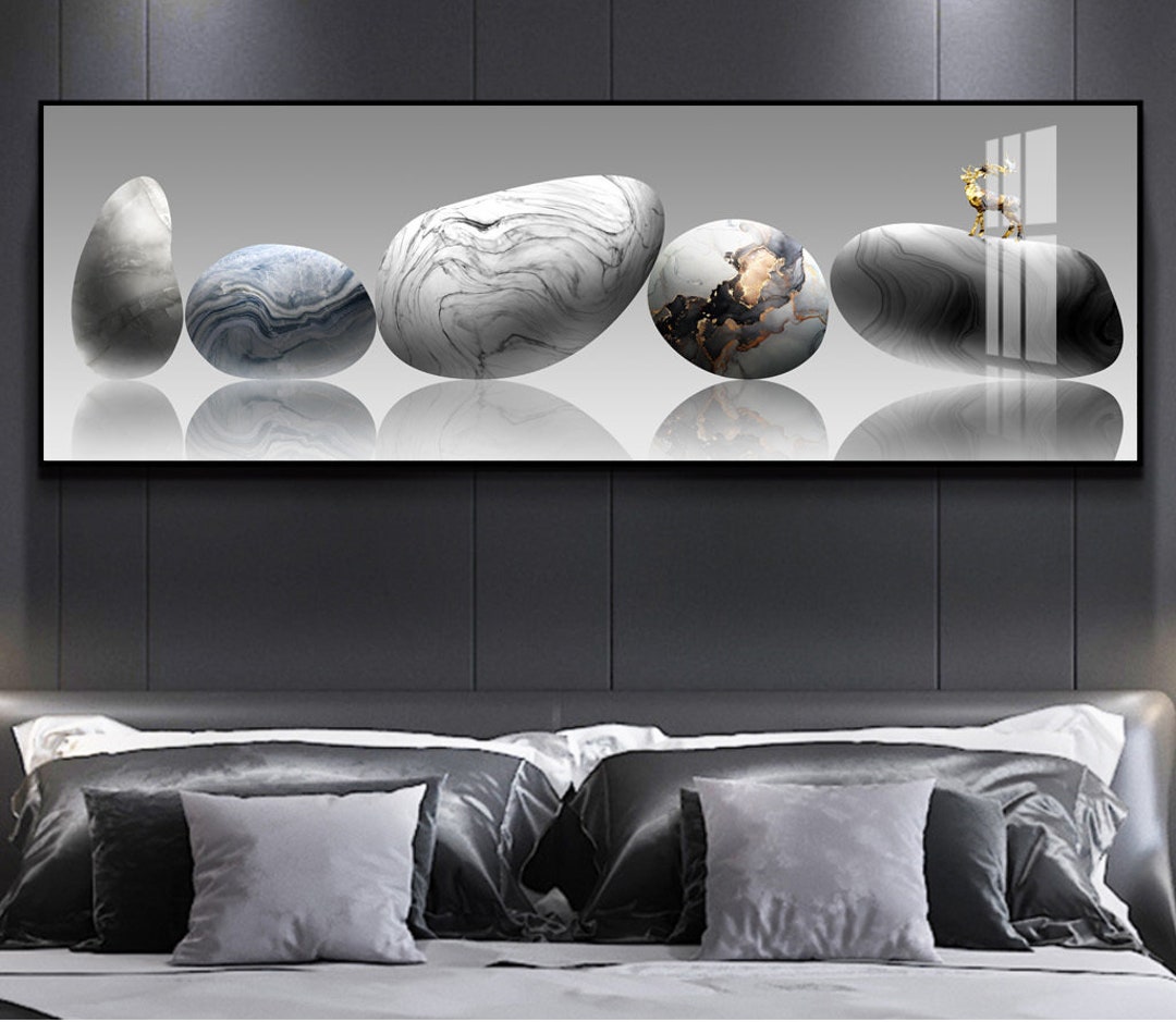 Black White Horizontal Long Artwork, Shiliayunzhuan, Elk and Blocks ...