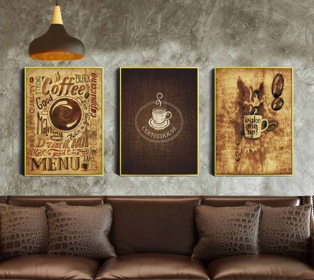 3 Sets of Coffee Shop Decor, Printable, Restaurant Series, Retro Coffee ...