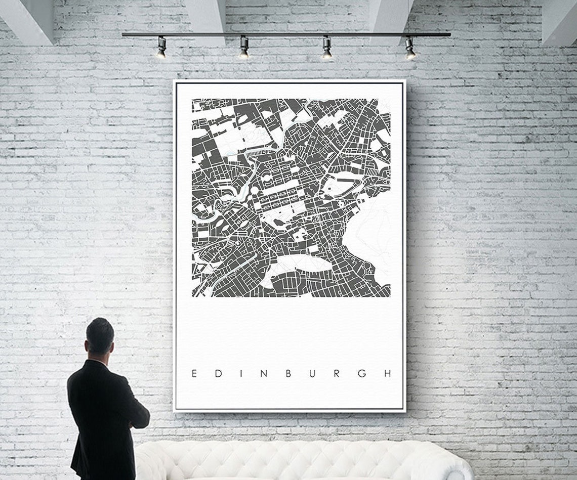 Custom City Map, Edinburgh City Map Printable, City Print Instant ...