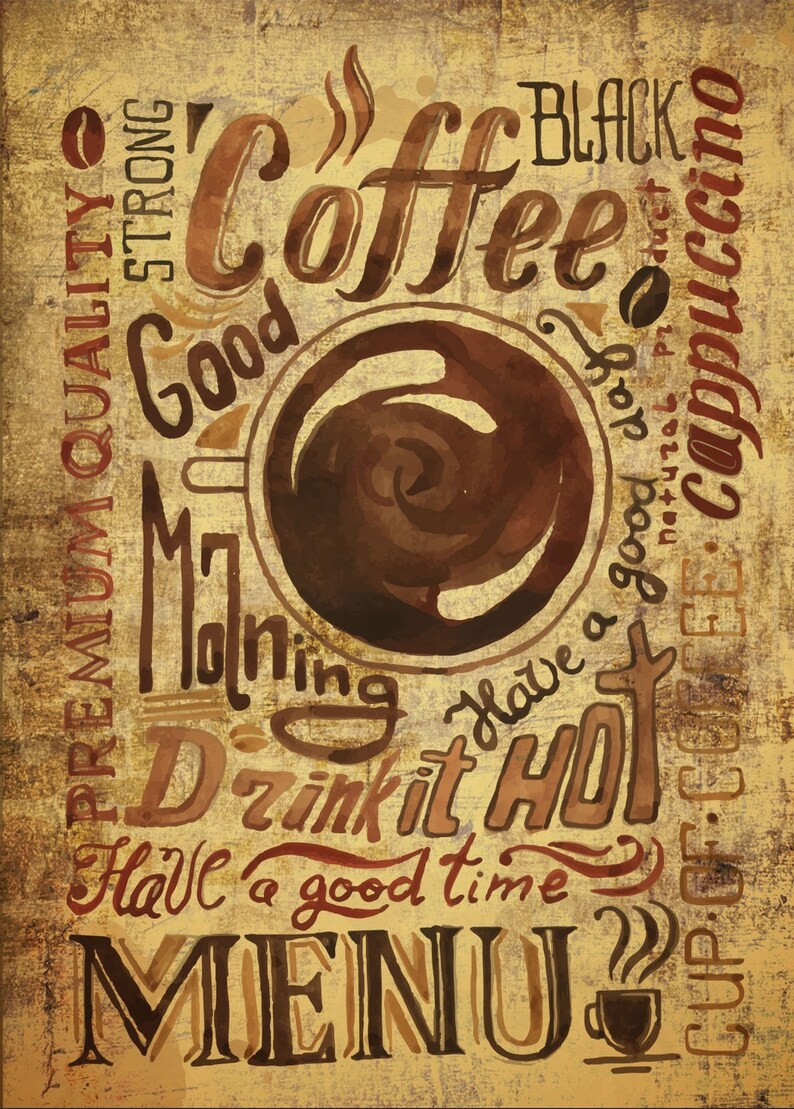 3 sets of coffee shop decor printable Restaurant series | Etsy