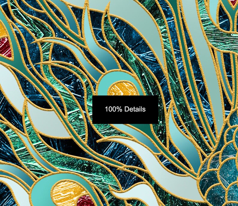 Peacock Bird Wall Art Printable Gold Line Print With Black - Etsy