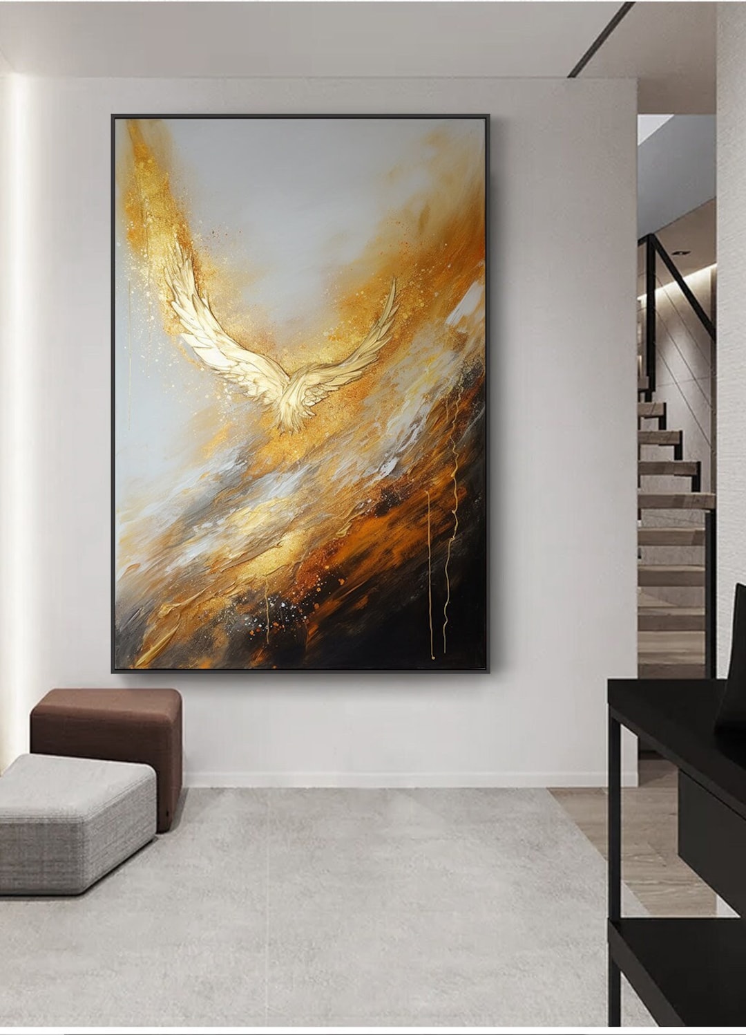 Luxury Abounds: Gold Foil Art Canvas Sets for Elegant Spaces, Digital ...