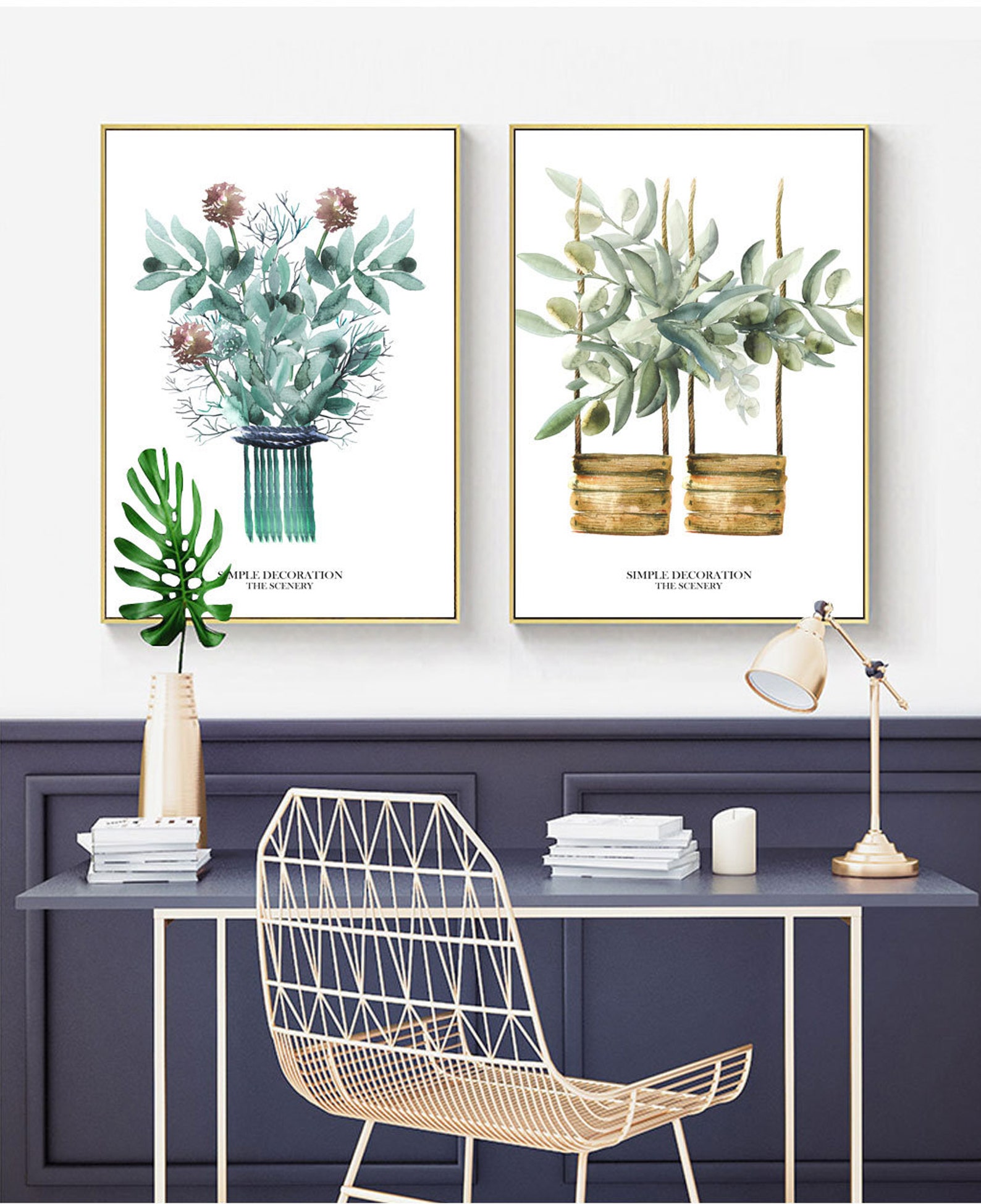 Set of 2 Watercolor Flower Printable Floral Printable - Etsy