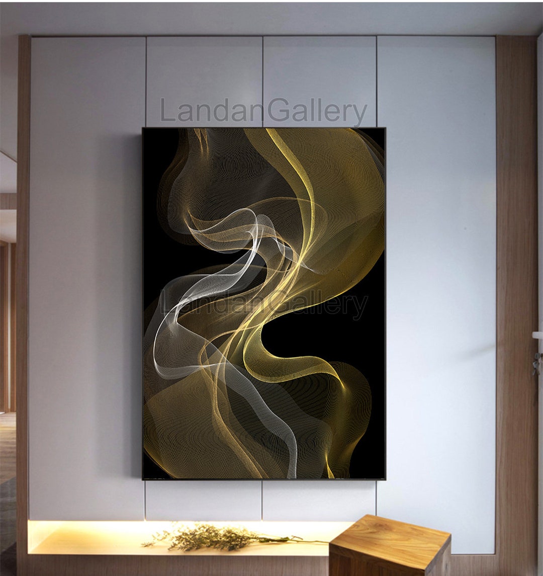 Abstract Gold Line Texture Paint Print, Instant Download Printable ...