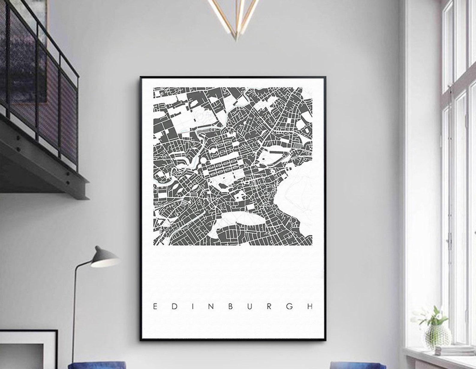 Custom City Map, Edinburgh City Map Printable, City Print Instant ...