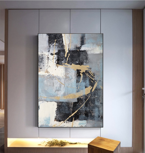 Abstract Black and Gold Foil Wall Art Printable Instant | Etsy