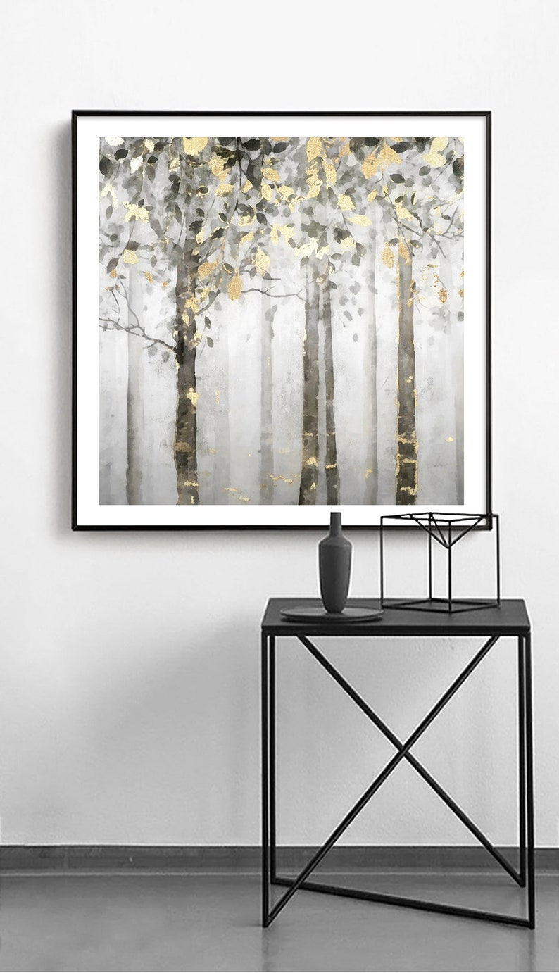 Abstract Square Home Decor Printable Luxury Gold Tree Print - Etsy