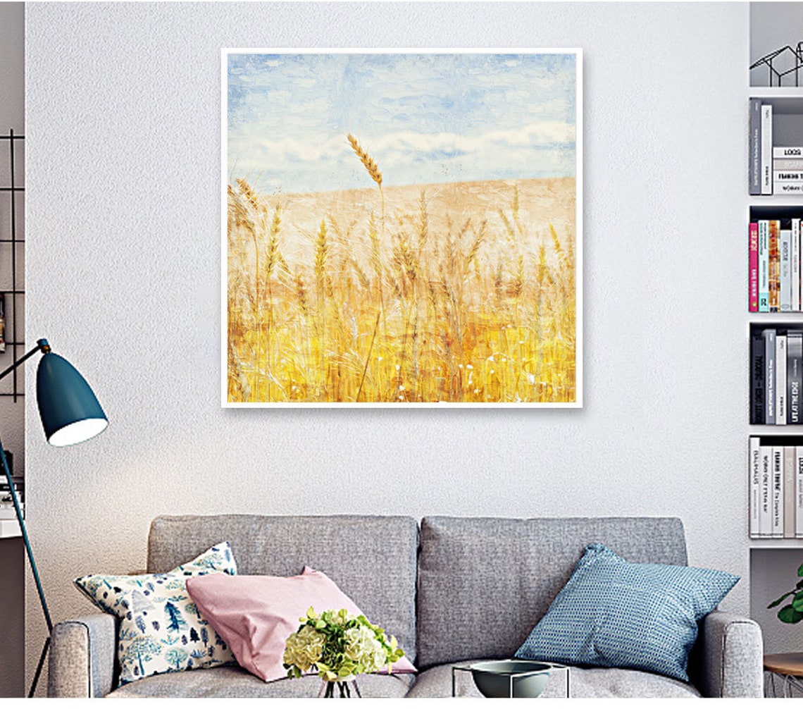 Golden Wheat Field Print Wheat Field Painting Wall Art - Etsy