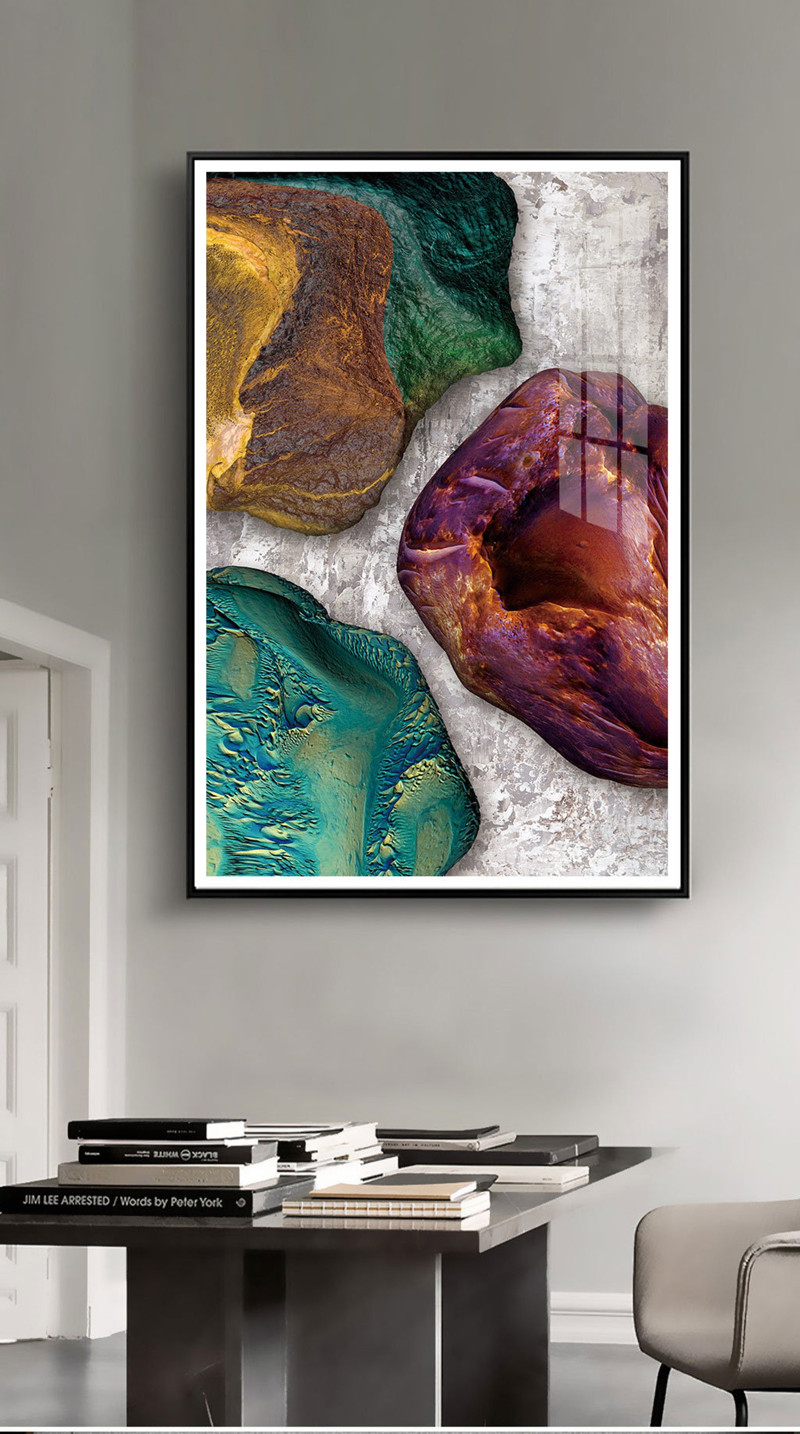 Set of Gemstones Print Digital Wall Art Printable Stone Cut | Etsy