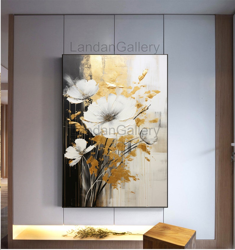 Digital Printable Gold and White Paintings in the Style of - Etsy