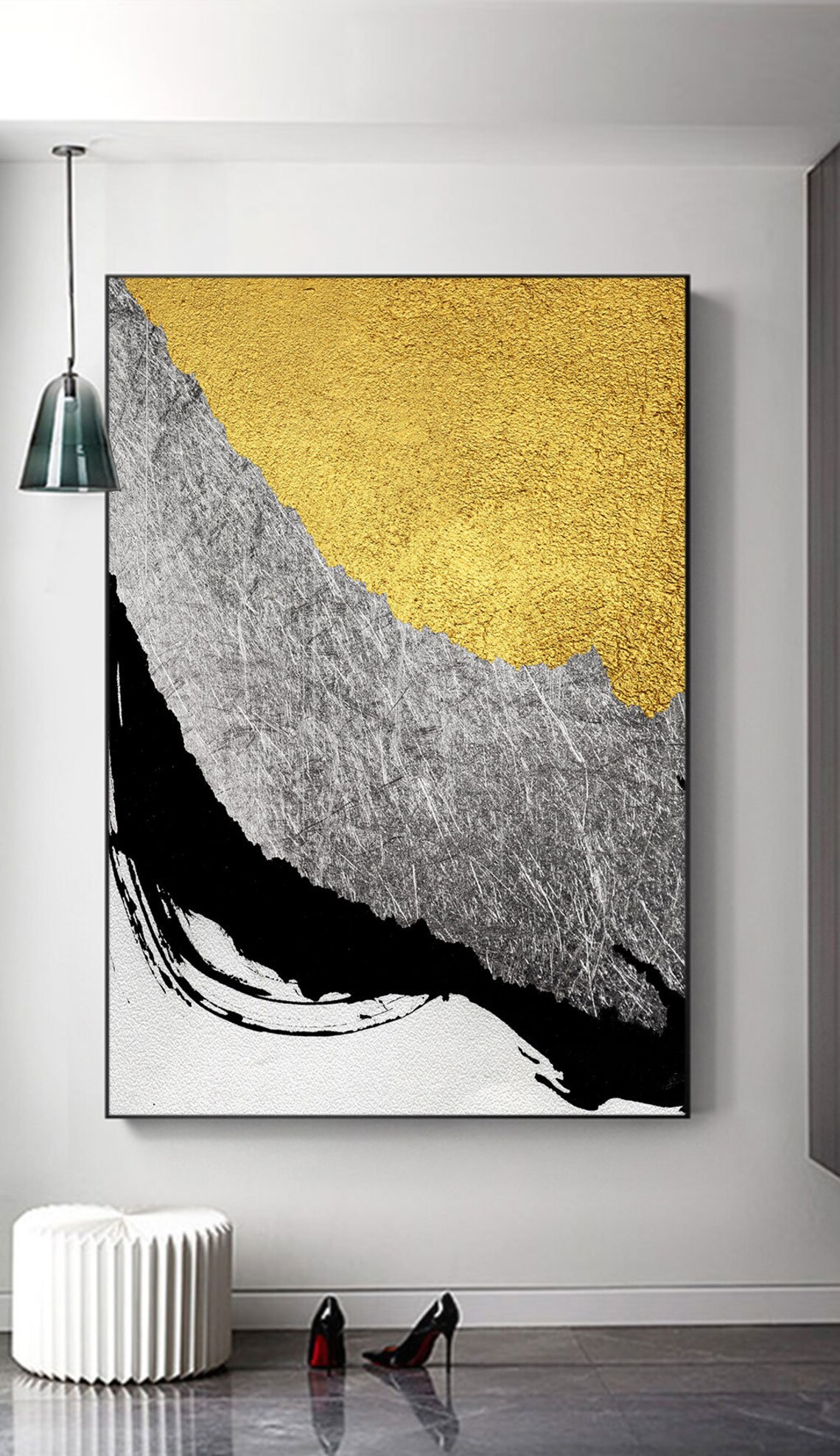 Abstract Gold Foil Grey Black Instant Download Printable Brush - Etsy